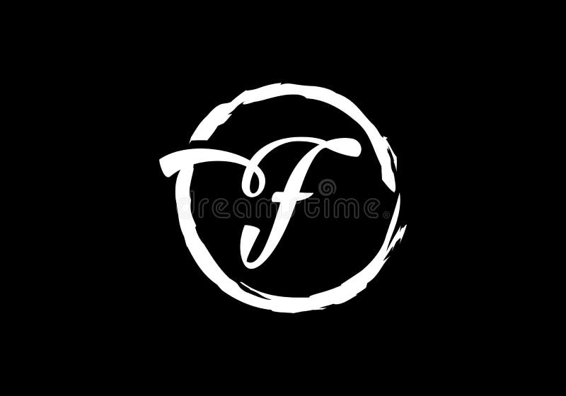 Script Letter U in a Brush Circle on Black Background, Monogram ...