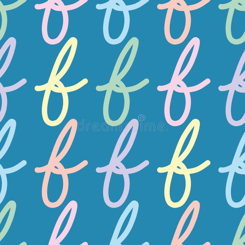 Script Letter F Seamless Illustration Background Stock Vector ...