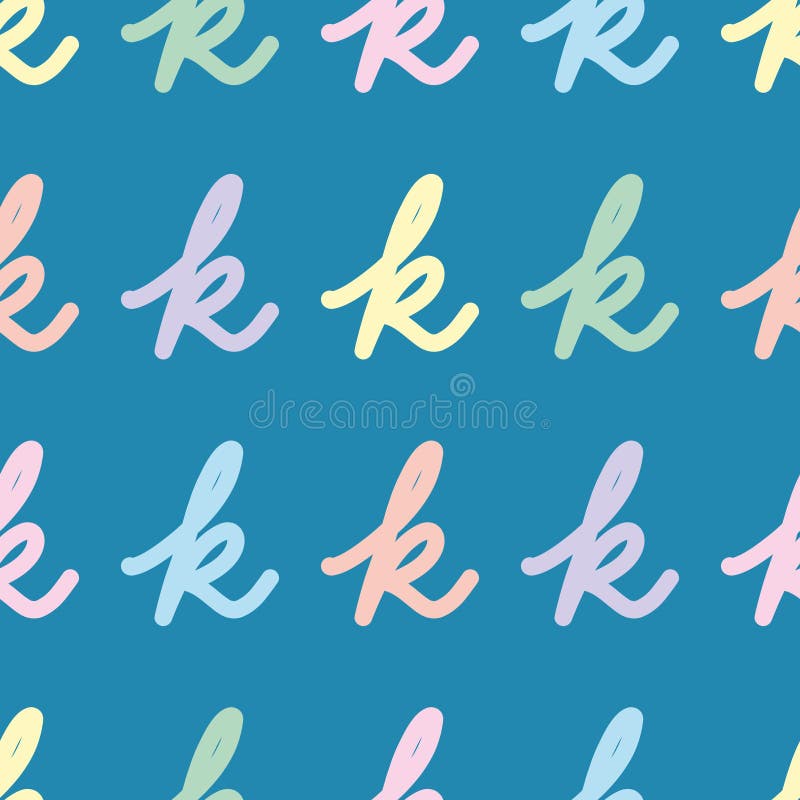 Script Letter K Vector Seamless Background Stock Vector - Illustration ...