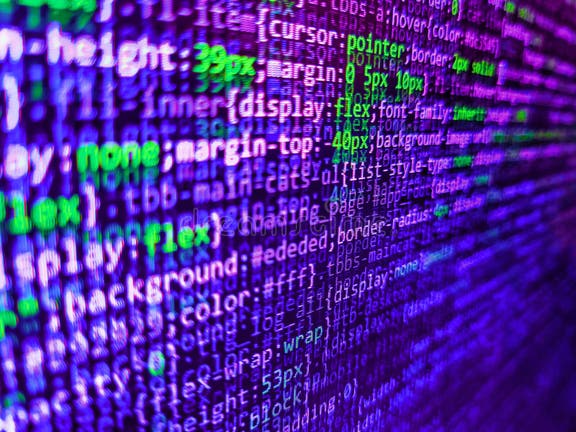 Script Procedure Creating. Programming Code Abstract Screen of Software ...