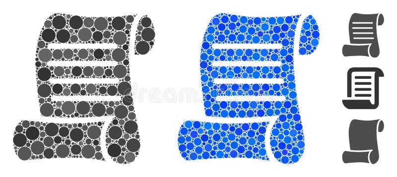 Script Roll Composition Icon of Spheric Items Stock Vector ...