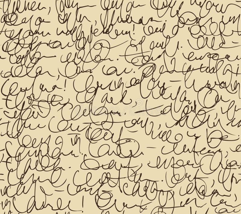 Letter Pattern. Script Seamless Background Stock Illustration ...