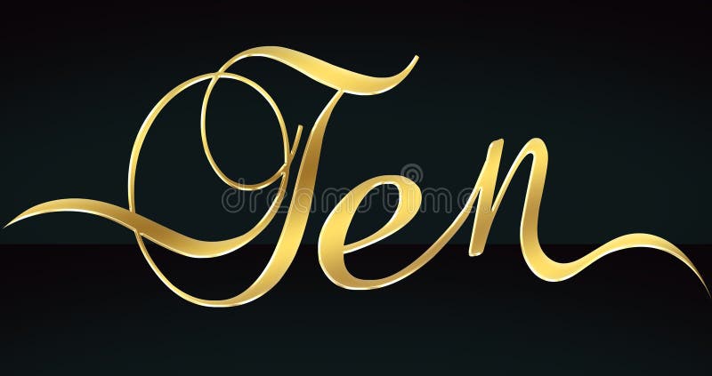 Number 10 in Gold Letters stock image. Illustration of phrasing - 379427803