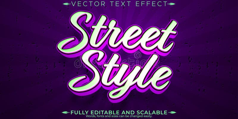 Script Text Effect, Editable Retro Style and Vintage Text Style Stock ...