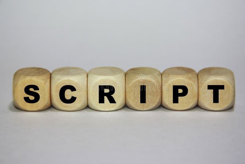 Script Title - Wooden Cubes Concept - White Background Stock Photo ...