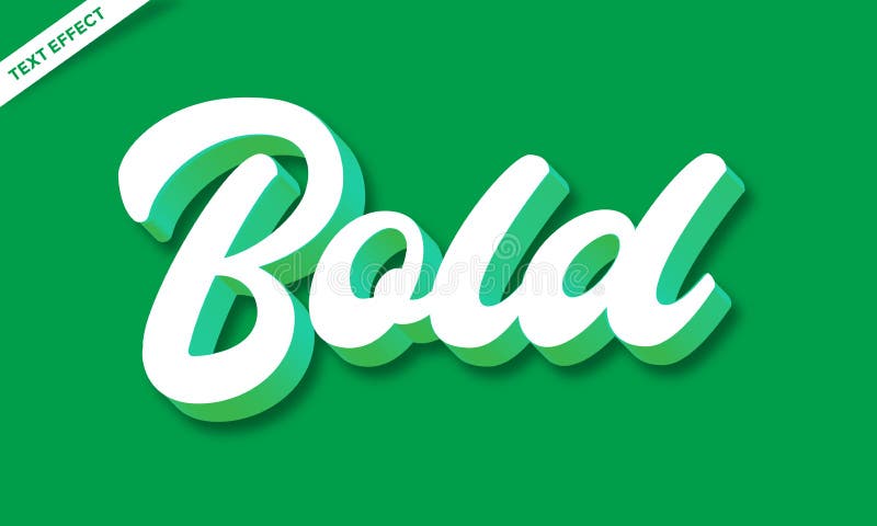 Script White and Green 3d Text Effect or Font Effect Stock Illustration ...