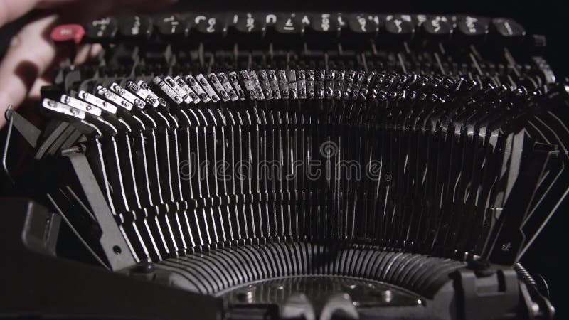 Script Writer on a Typewriter Writes a Screenplay for the Film Stock ...