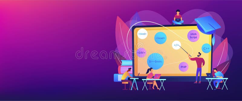 Coding Workshop Concept Banner Header Stock Vector - Illustration of ...