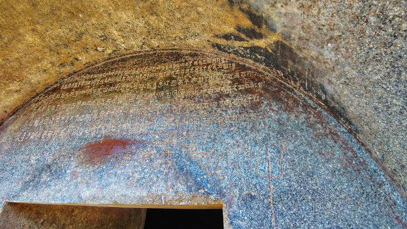 Script Written on the Face of Brabar Cave Stock Image - Image of face ...