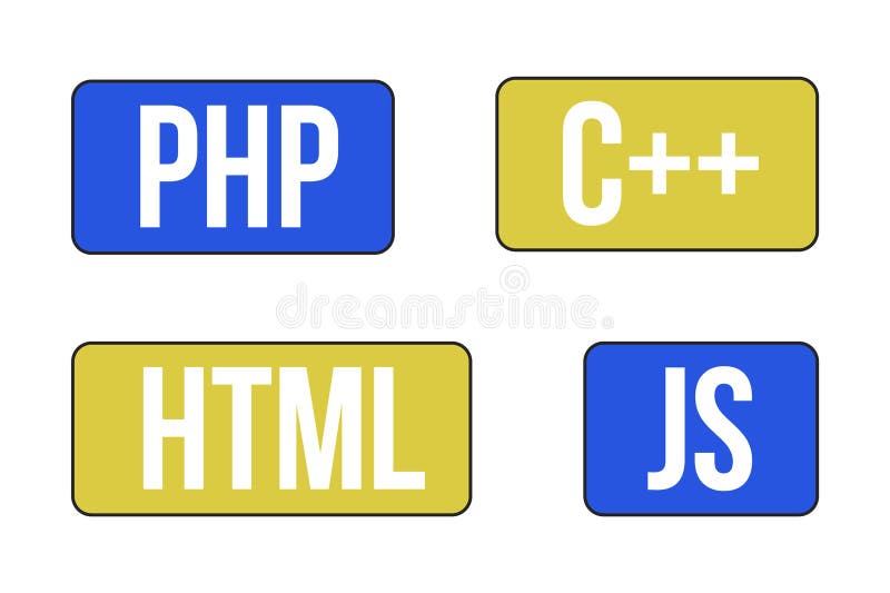 Programming Languages Pack Stock Illustrations – 81 Programming ...