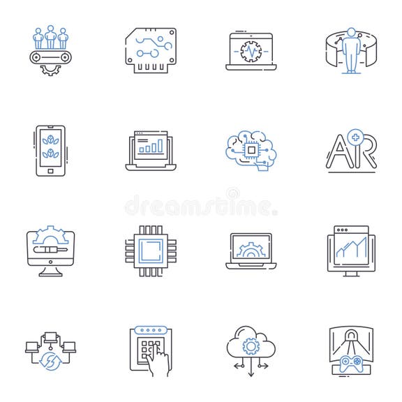 Scripting Program Line Icons Collection. Code, Syntax, Script, Language ...