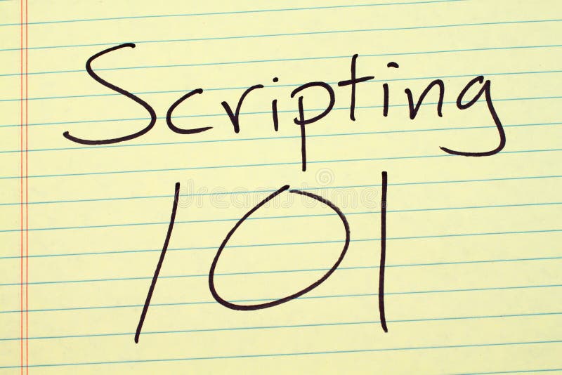 Scripting 101 on a Yellow Legal Pad Stock Image - Image of education ...
