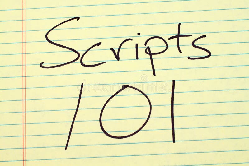 Scripts 101 on a Yellow Legal Pad Stock Image - Image of class ...