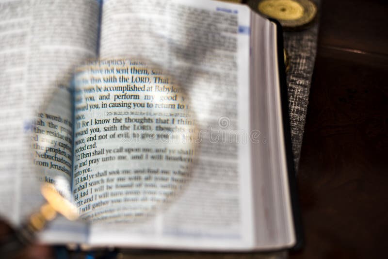 Scripture with Magnifying Glass Jeremiah 29 Stock Image - Image of ...
