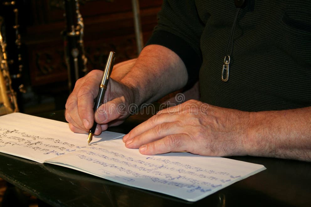 Scrittura Delle Note Musicali Immagine Stock - Immagine di compositore ...