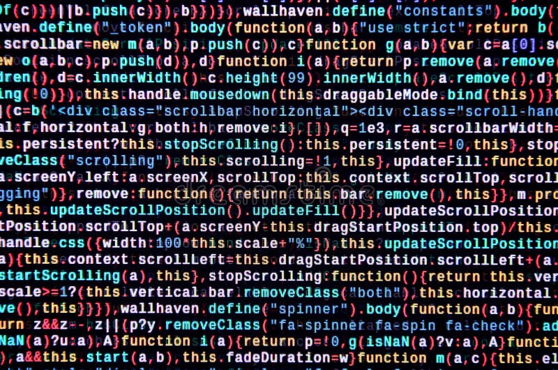 Scrivendo Codice Di Programmazione Sul Computer Portatile Dati Binari ...