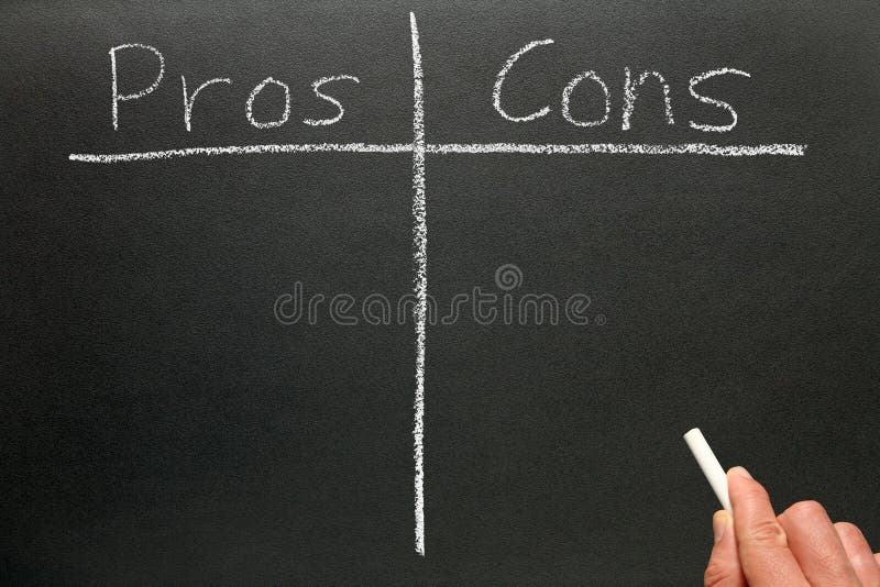 I Pro - E - Contro Svuotano La Lista Sulla Lavagna Immagine Stock ...