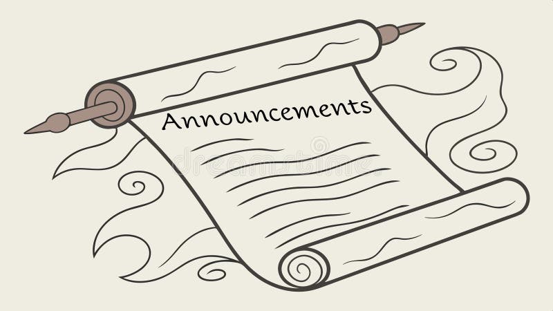 Scroll with Announcements, Message, Notification, and Ancient Paper ...