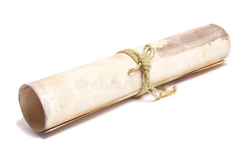 Scroll of Antique Paper Tied with a Golden Rope Stock Photo - Image of ...