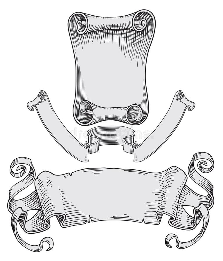 Victorian Scroll Ribbon Banners Stock Illustrations – 615 Victorian ...