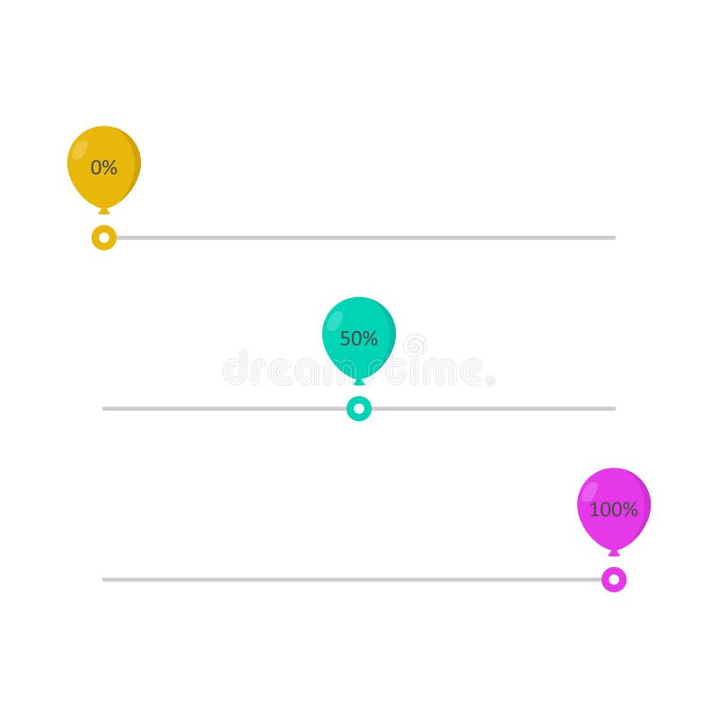Line Slider Bar with Percent. Balloon Icon. Scroll Bar Concept. Vector ...