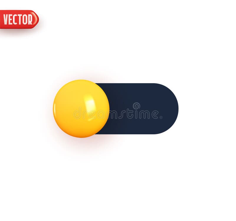 Scroll Bar Control Button Regulator on Off. Realistic 3d Design Element ...