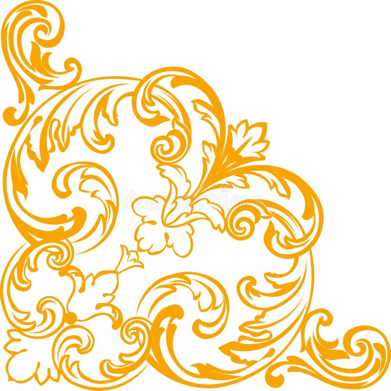 Gold Corner Scroll Stock Illustrations – 5,816 Gold Corner Scroll Stock ...