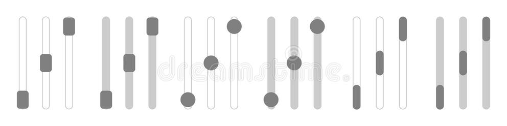 Scroll Bars Set Isolated, Scroll Bar Slider, Progress Down and Up, UI ...