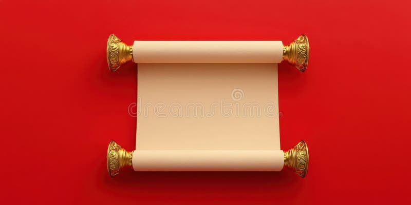 Scroll with a Blank Piece of Paper on it Stock Illustration ...