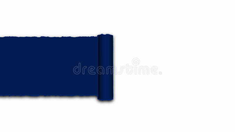 Scroll of Blue Torn Paper Rolls Across White Background Animation Stock ...
