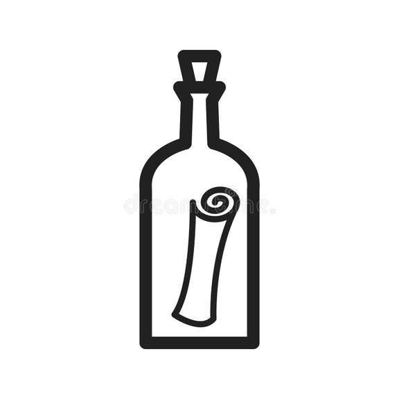Scroll in Bottle stock illustration. Illustration of communication ...