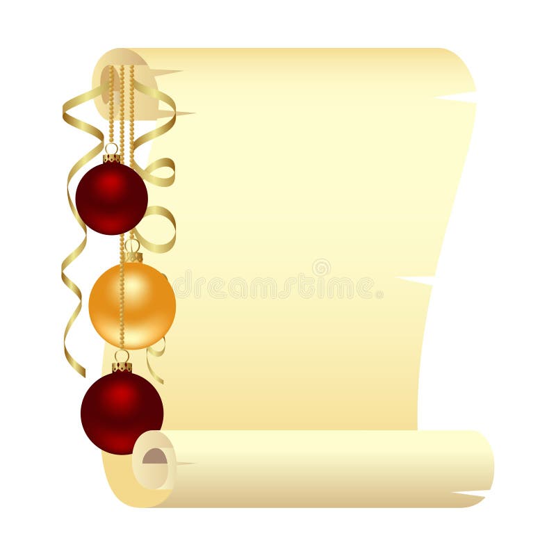 Scroll with Christmas stock vector. Illustration of fashioned - 11290724