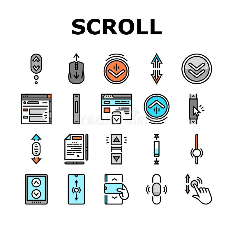 Scroll Computer Mouse Cursor Icons Set Vector Stock Vector ...