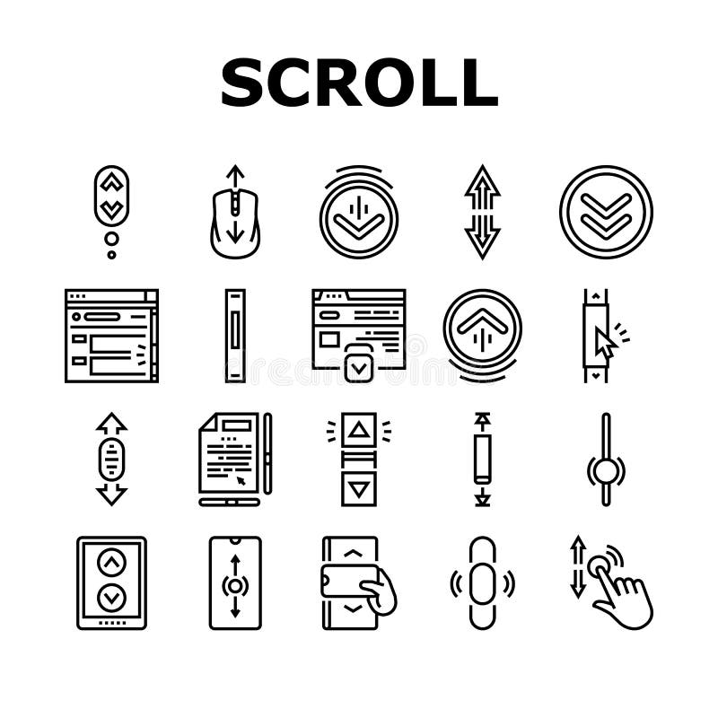 Scroll Computer Mouse Cursor Icons Set Vector Stock Vector ...