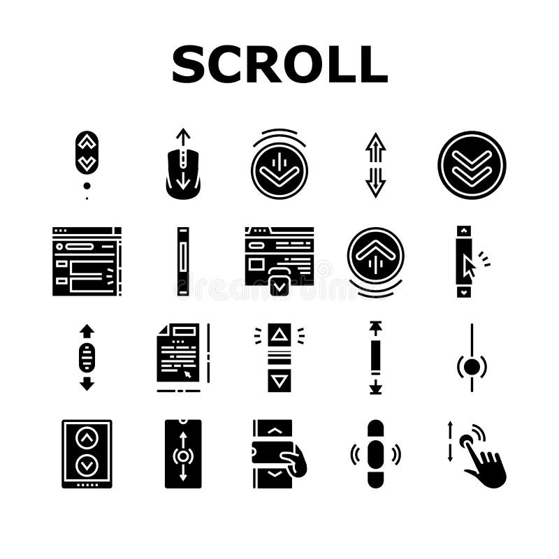 Scroll Computer Mouse Cursor Icons Set Vector Stock Vector ...