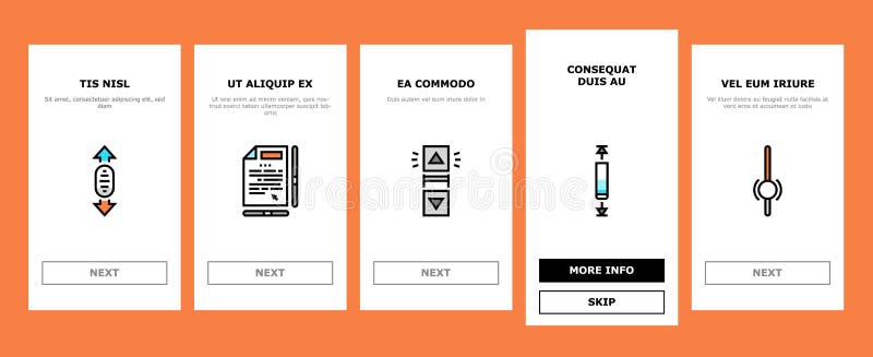 Scroll Computer Mouse Cursor Onboarding Icons Set Vector Stock Vector