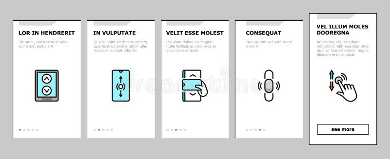 Scroll Computer Mouse Cursor Onboarding Icons Set Vector Stock Vector