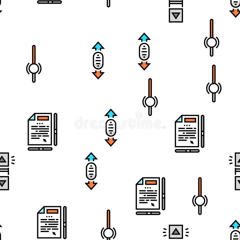 Scroll Computer Mouse Cursor Vector Seamless Pattern Stock Illustration