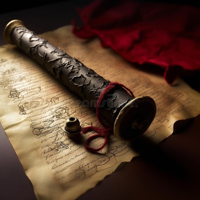 A Scroll with a Contract and a Wax Seal Stock Illustration ...
