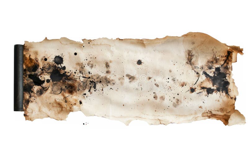 A Scroll Covered in Deep Ink Stains. Stock Photo - Image of distressed ...