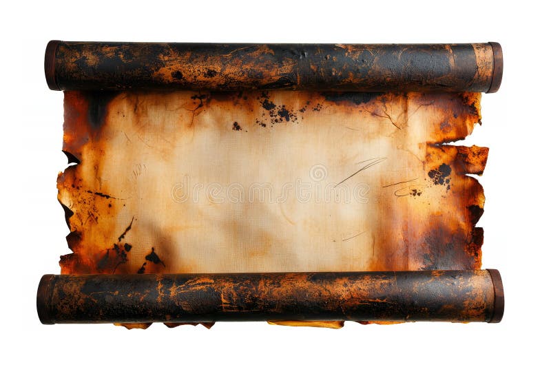 A Scroll Covered in Deep Ink Stains. Stock Image - Image of paper ...