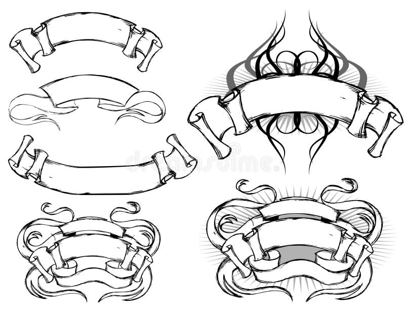 Scroll Design Set stock vector. Illustration of tribal - 8889028