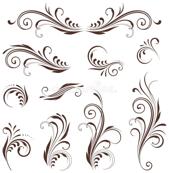 Scroll Design Set stock vector. Illustration of elegant - 72743489