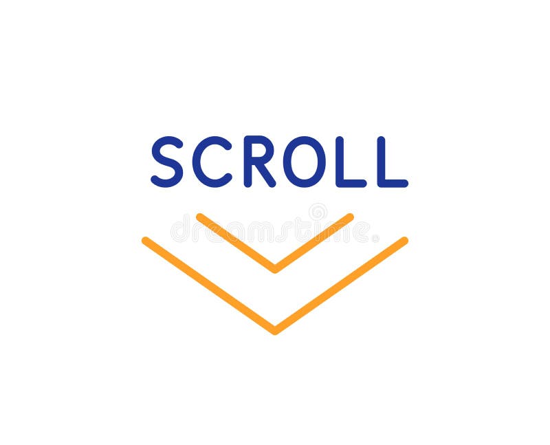 Scroll Down Arrow Line Icon. Scrolling Screen Sign. Swipe Page. Vector ...
