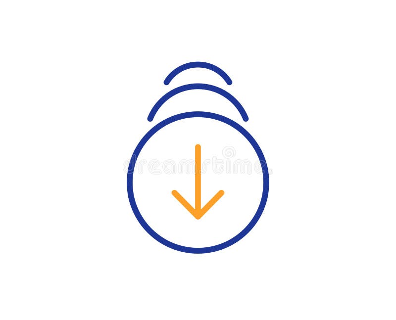 Scroll Down Arrow Line Icon. Scrolling Screen Sign. Swipe Page. Vector ...