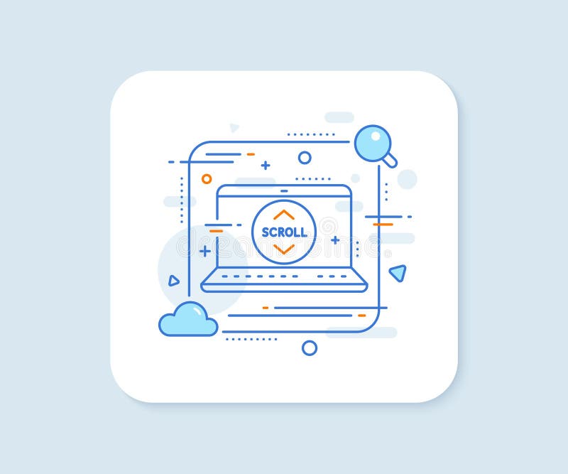 Scroll Down Button Line Icon. Scrolling Screen Sign. Swipe Page. Vector ...