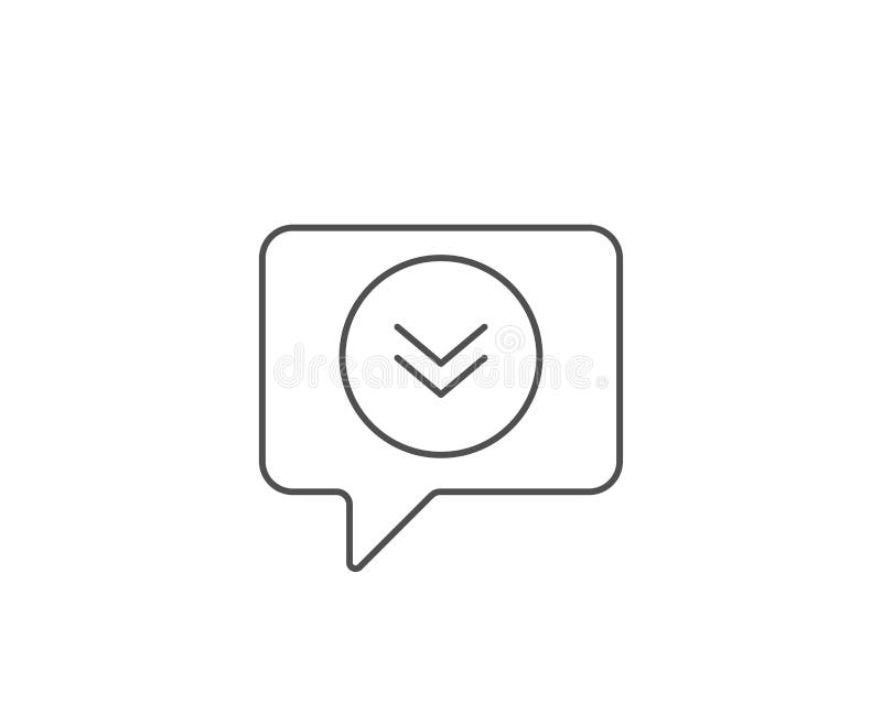 Scroll Down Button Line Icon. Scrolling Screen Sign. Swipe Page. Vector ...