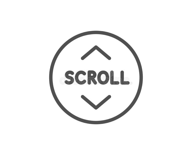 Scroll Down Button Line Icon Scrolling Screen Sign Swipe Page Vector Stock Vector