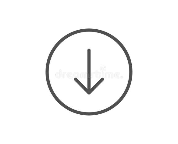 Scroll Down Button Line Icon. Scrolling Screen Sign. Swipe Page. Vector ...