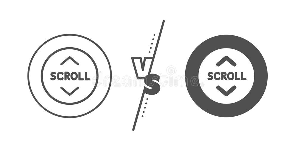 Scroll Down Button Line Icon. Scrolling Screen Sign. Swipe Page. Vector ...